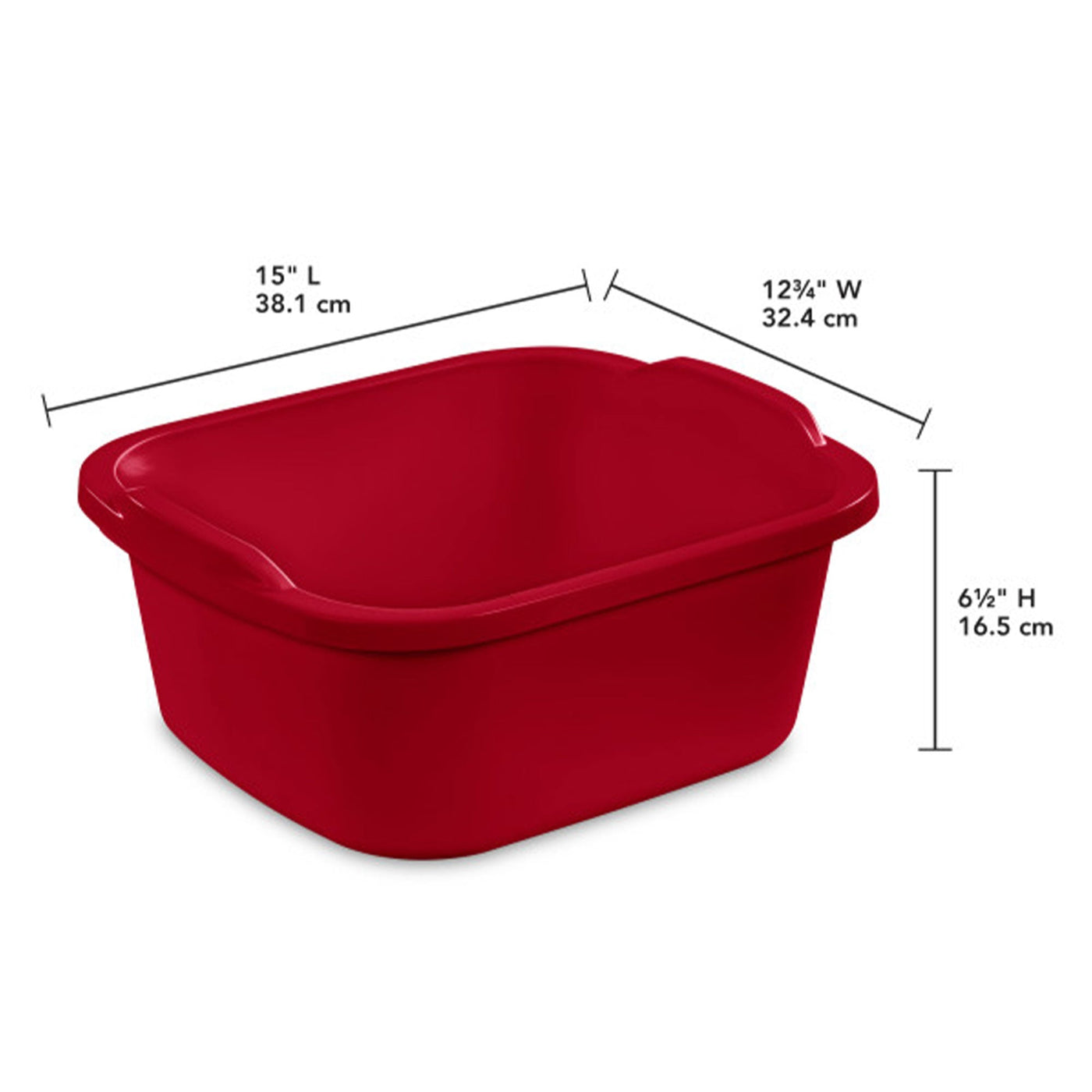Sterilite Large Multi-Function Home 12-Qt Sink Dish Washing Pan, Red ...