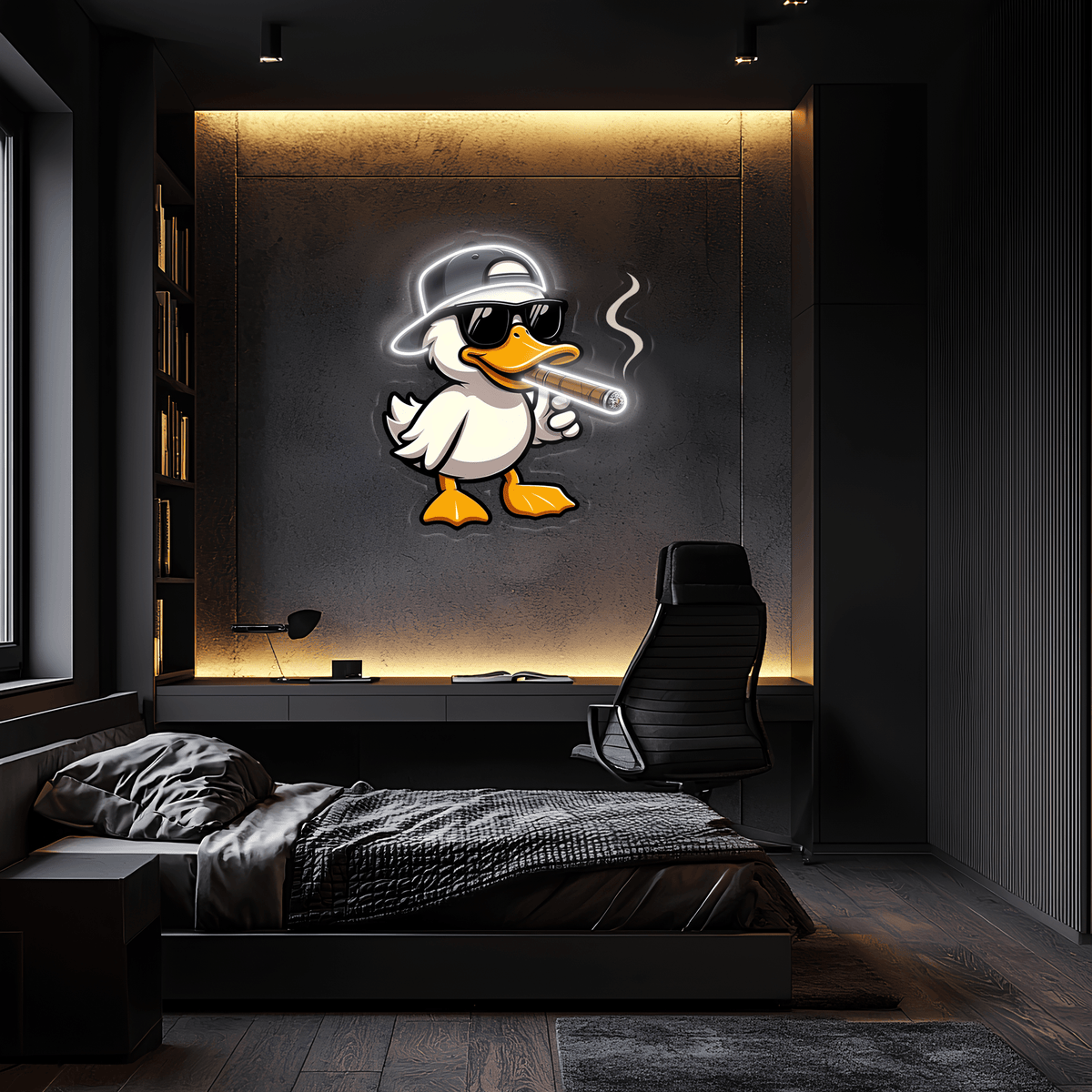 Cool Duck Plexiglass Neon Art, Duck Neon Sign, Neon Light Sign, Neon W