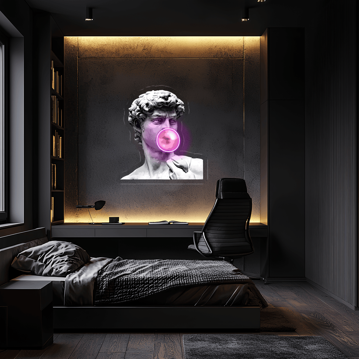 Statue of David Plexiglass Neon Art, David Neon Sign, Neon Light Sign ...