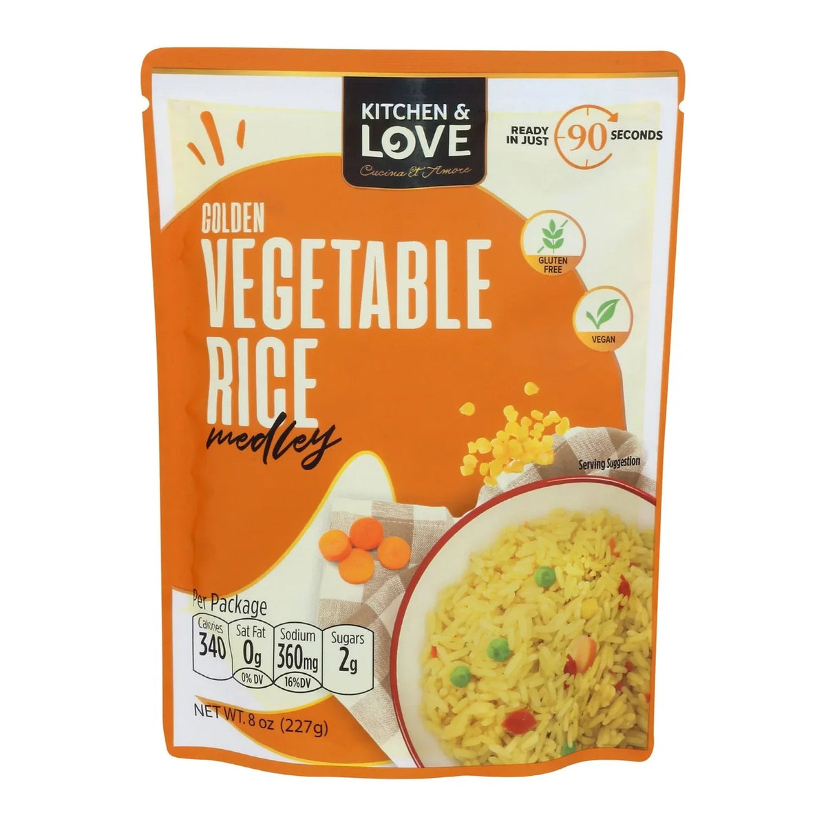 Kitchen & Love - Golden Vegetable Rice, 8 oz (Pack of 6) - Ready to Ea ...