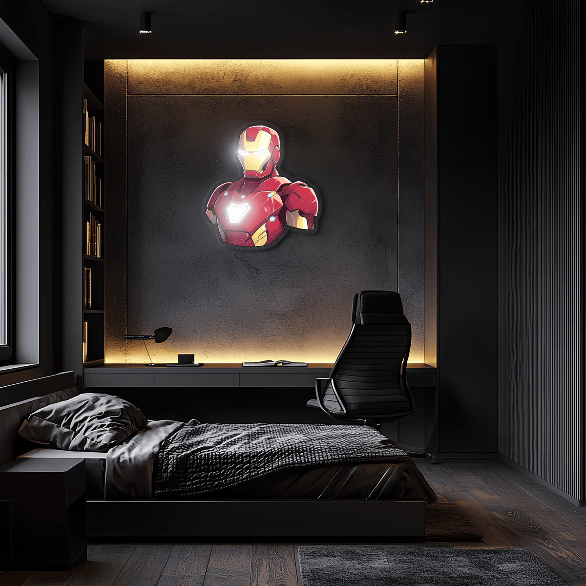 Ironman Plexiglass Neon Art, Ironman Neon Sign, Neon Light Sign, Neon ...