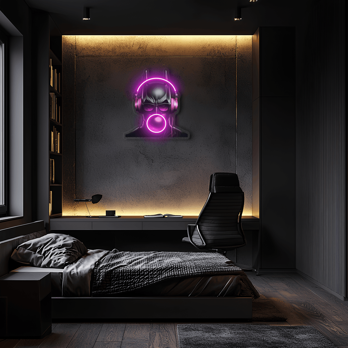 Batman Neon Sign, Uv Print Neon, Batman Wall Decor, Uv Print Neon Sign ...