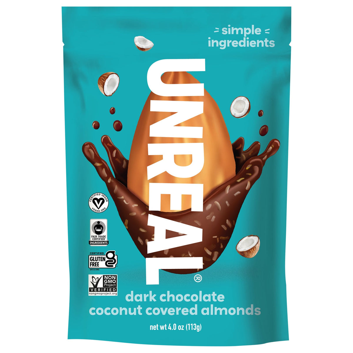 Unreal - Alm Dk Choc Cnut Covered - Cs Of 6-4 Oz — Culinary Cave