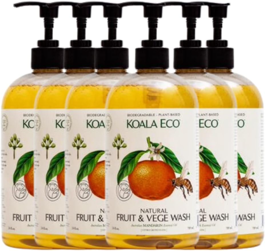 Koala Eco Fruit & Vegetable Wash Mandarin, 16.9 fl oz (Pack of 6) - Na ...