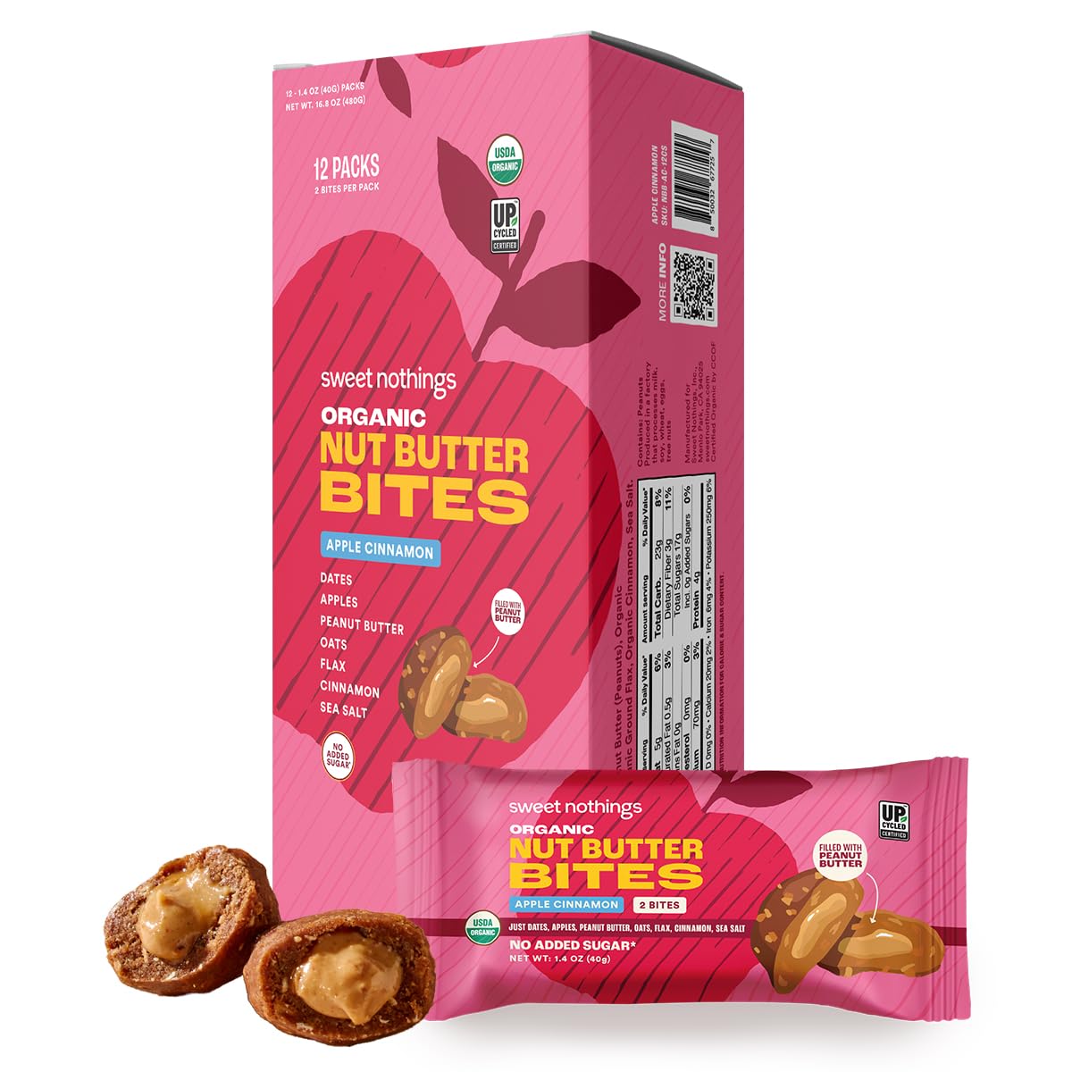 Sweet Nothings - Organic Apple Cinnamon Peanut Butter Bites, 1.4 oz (P ...