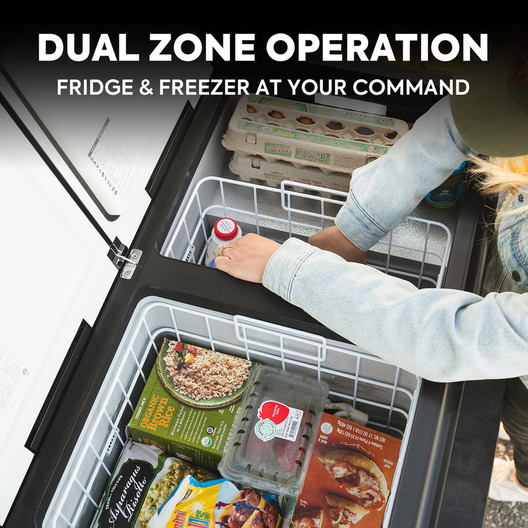 VL90ProD Dual Zone RV 12 volt Fridge Plug in Cooler | ICECO | 90 LT ...