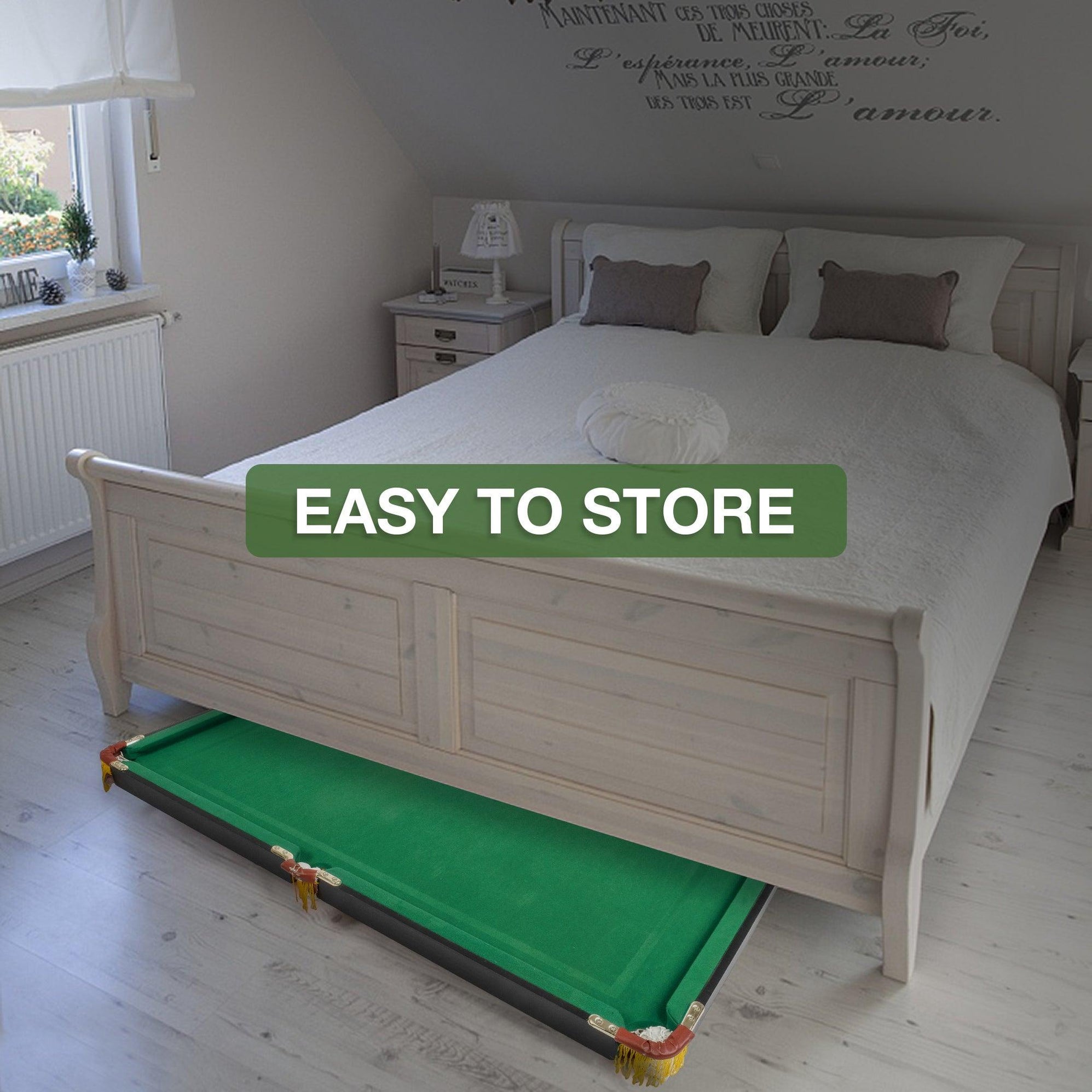 47" Portable Folding Pool Billiard Table 2 Height Adjustable Game Tabl ...