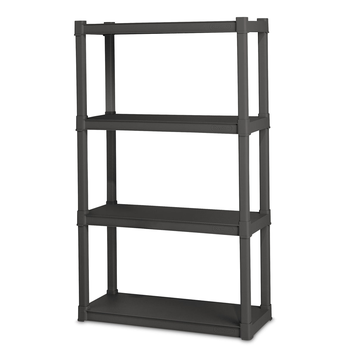 Sterilite 4 Shelf Unit Heavy Duty & Easy to Assemble Plastic Storage U ...