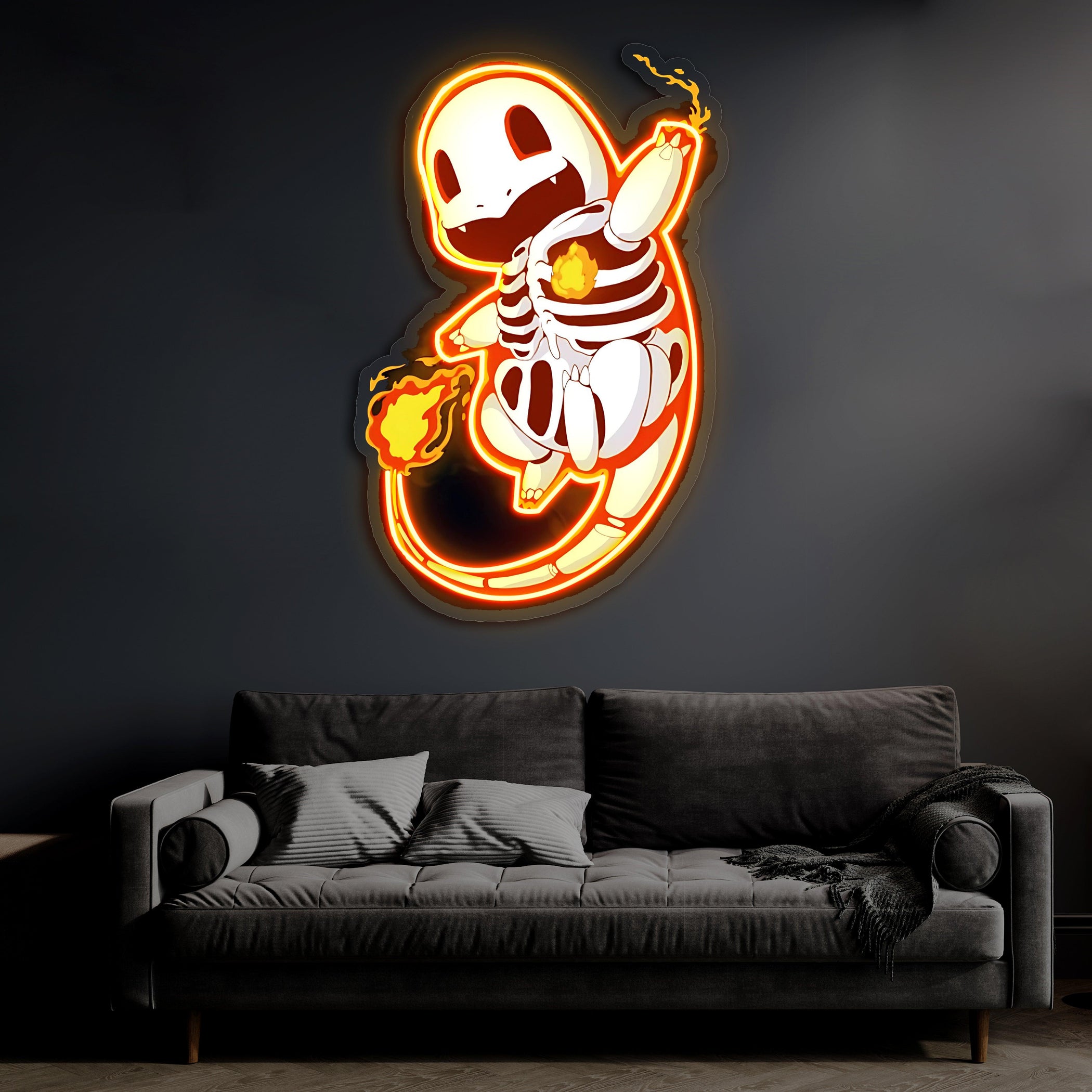Charmander Plexiglass Neon Art, Pokemon Neon Sign, Neon Light Sign, Ne ...