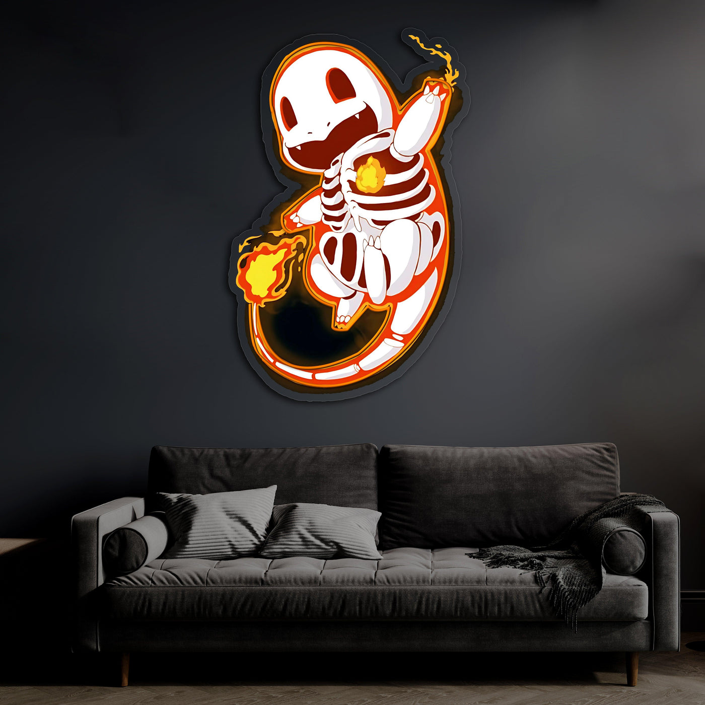 Charmander Plexiglass Neon Art, Pokemon Neon Sign, Neon Light Sign, Ne ...