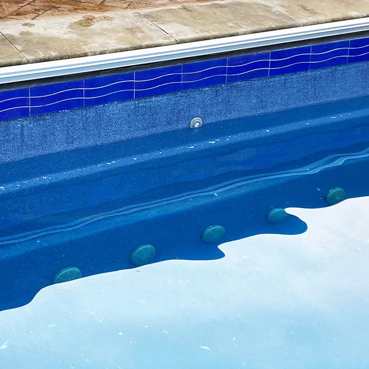 Cobalt 6"x12" Mesh-mounted Glass Pool Border Tile Border Wave Series ...