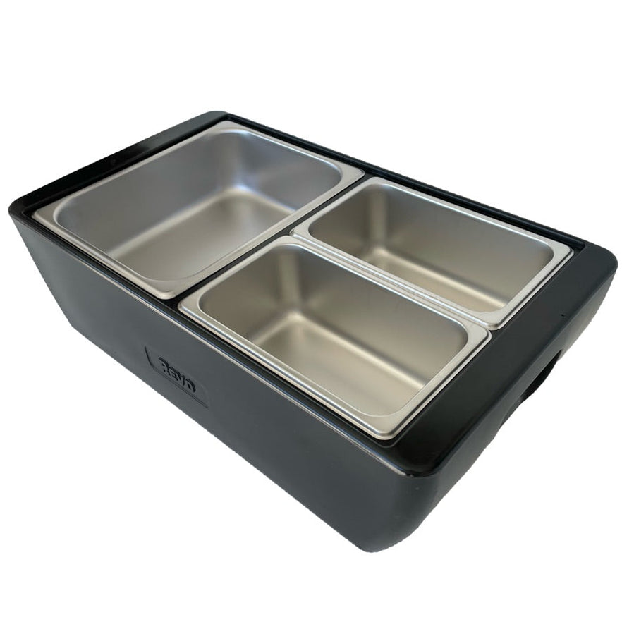 REVO MIX Pan Set | Stainless Steel 4" deep | One 1/2 Size and Two 1/4