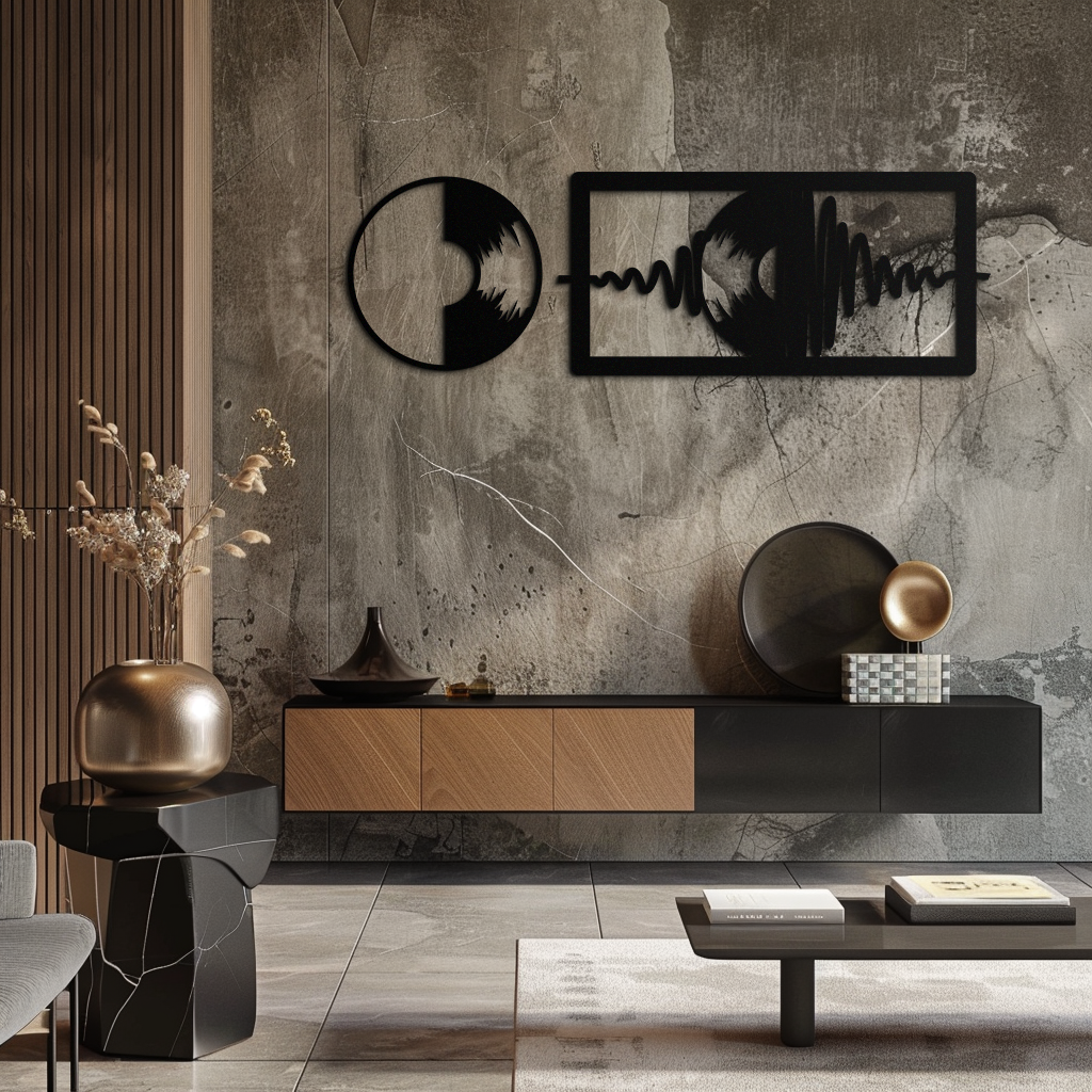 Soundwave Vinyl Record Metal Wall Art - Modern Music-Inspired Steel Wa