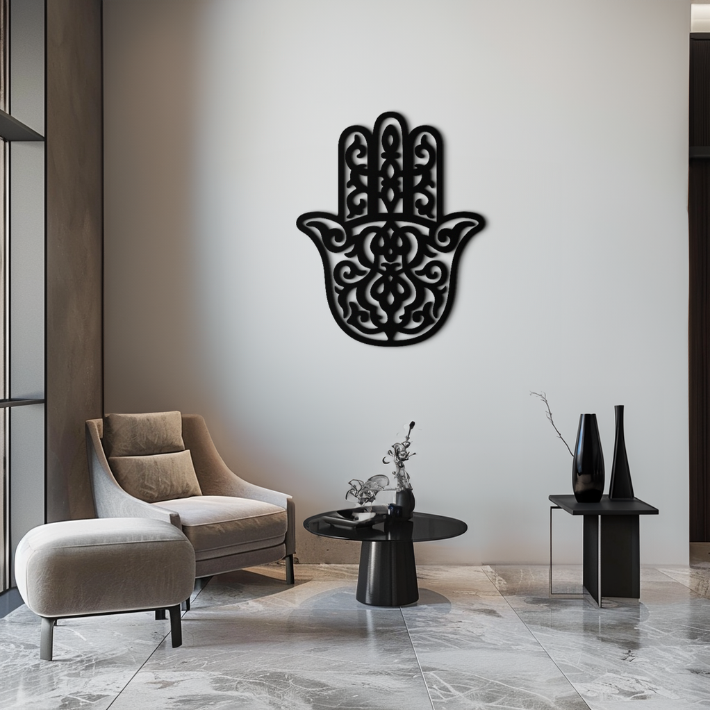 Hamsa Hand Metal Wall Art - Symbolic Protection & Spiritual Home Decor ...