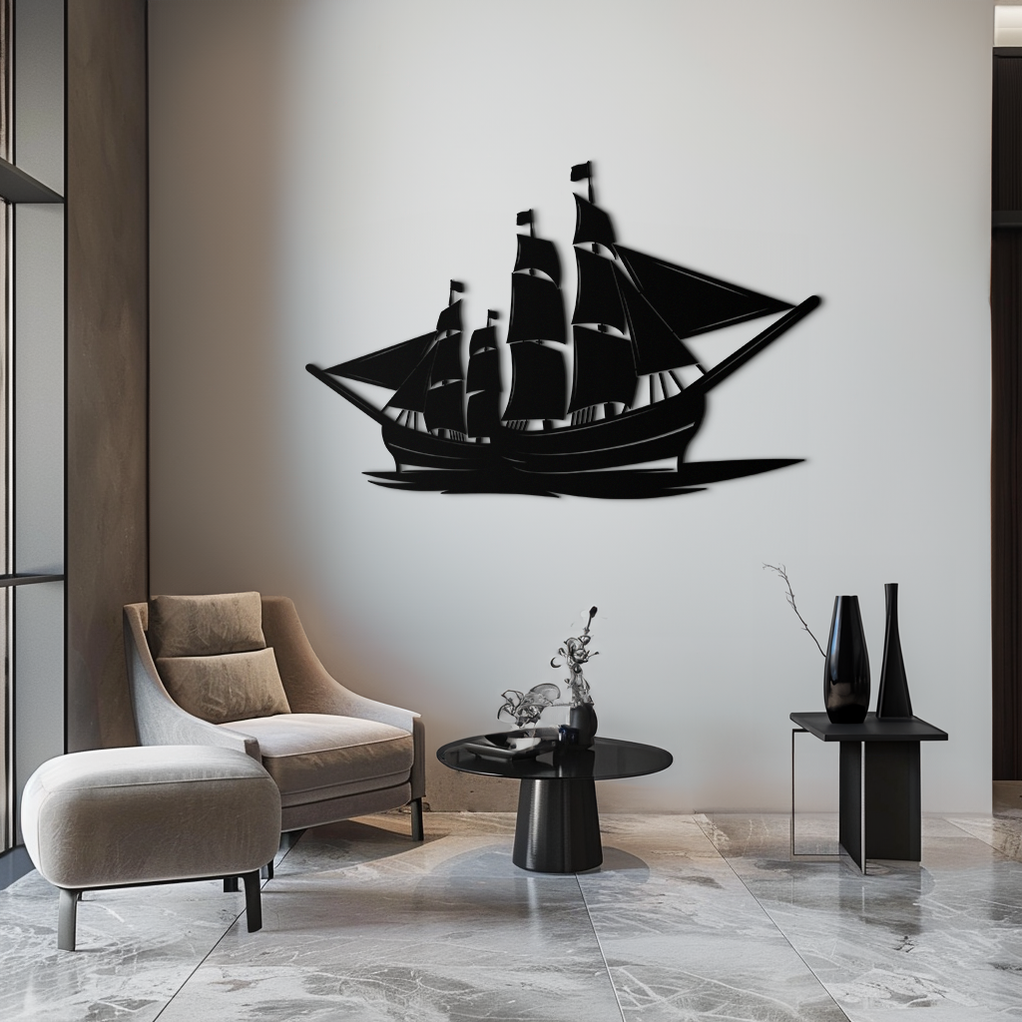 Pirate Ship Metal Wall Art - Nautical Decor for Home & Office- KAF175 ...
