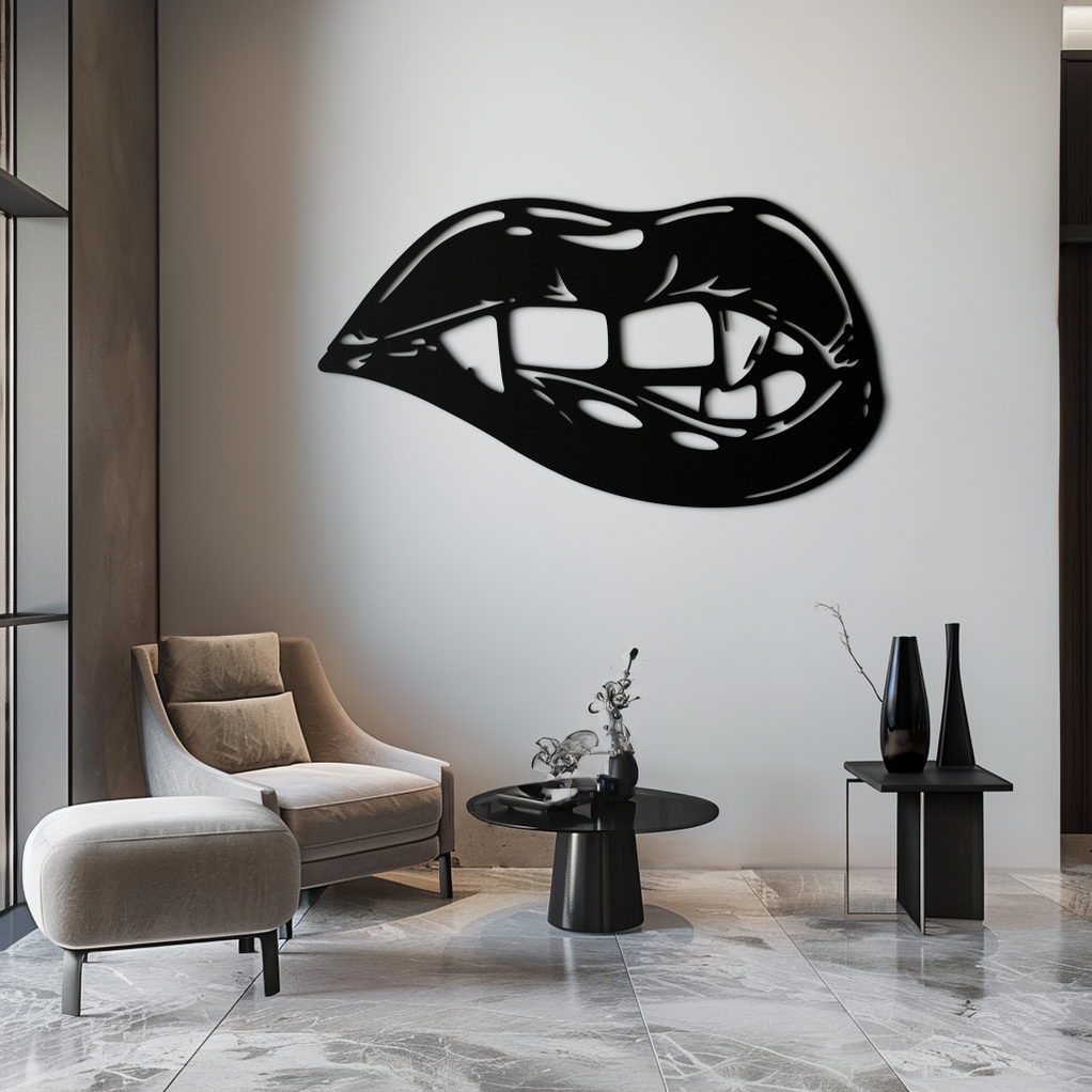 Geometric Lips Metal Wall Art - Bold & Modern Statement Piece- KAF186 ...