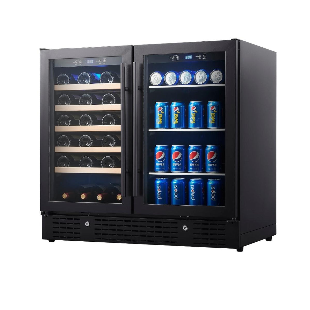 36" Beer and Wine Cooler Combination with Low-E Glass Door — Culinary Cave