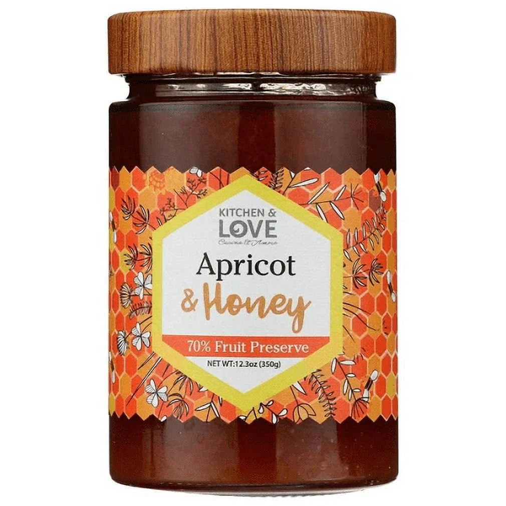 Kitchen & Love Apricot Honey Preserves, 12.3 oz (Pack of 6) - Gourmet ...