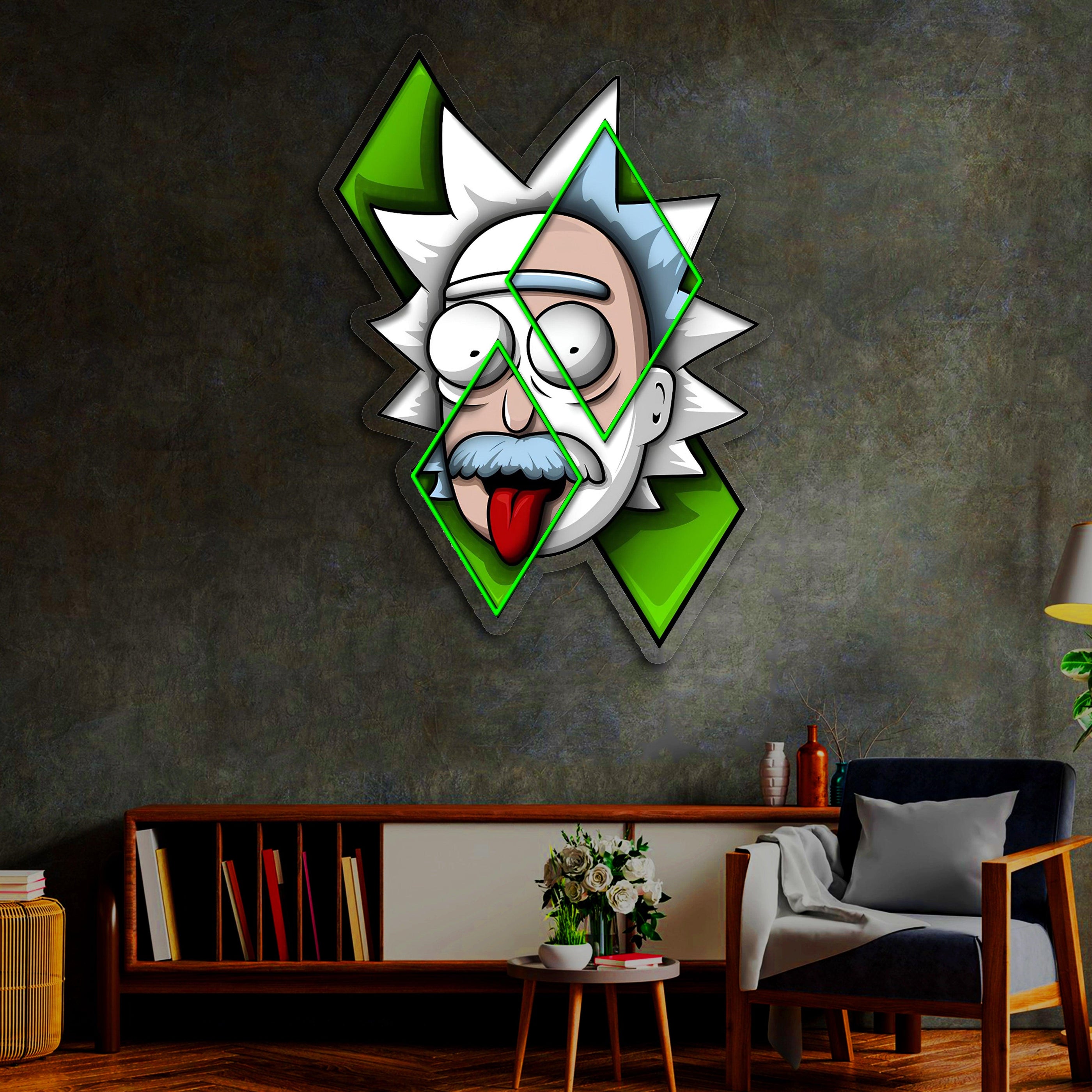 Plexiglass Neon Art,Rick and Morty Neon Sign, Anime Neon Light Sign, N ...