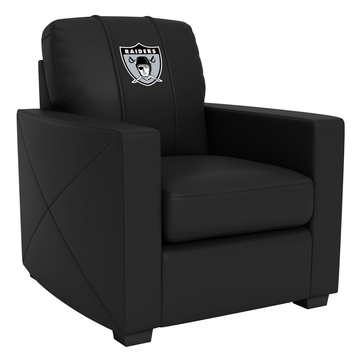 Silver Club Chair with Las Vegas Raiders Classic Logo — Culinary Cave