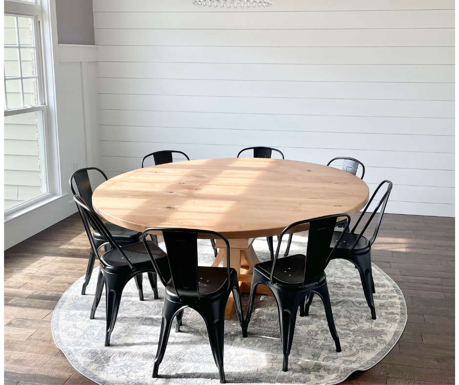 72" Rustic Alder Executive Dining Table with 8 Metal Chairs — Culinary Cave