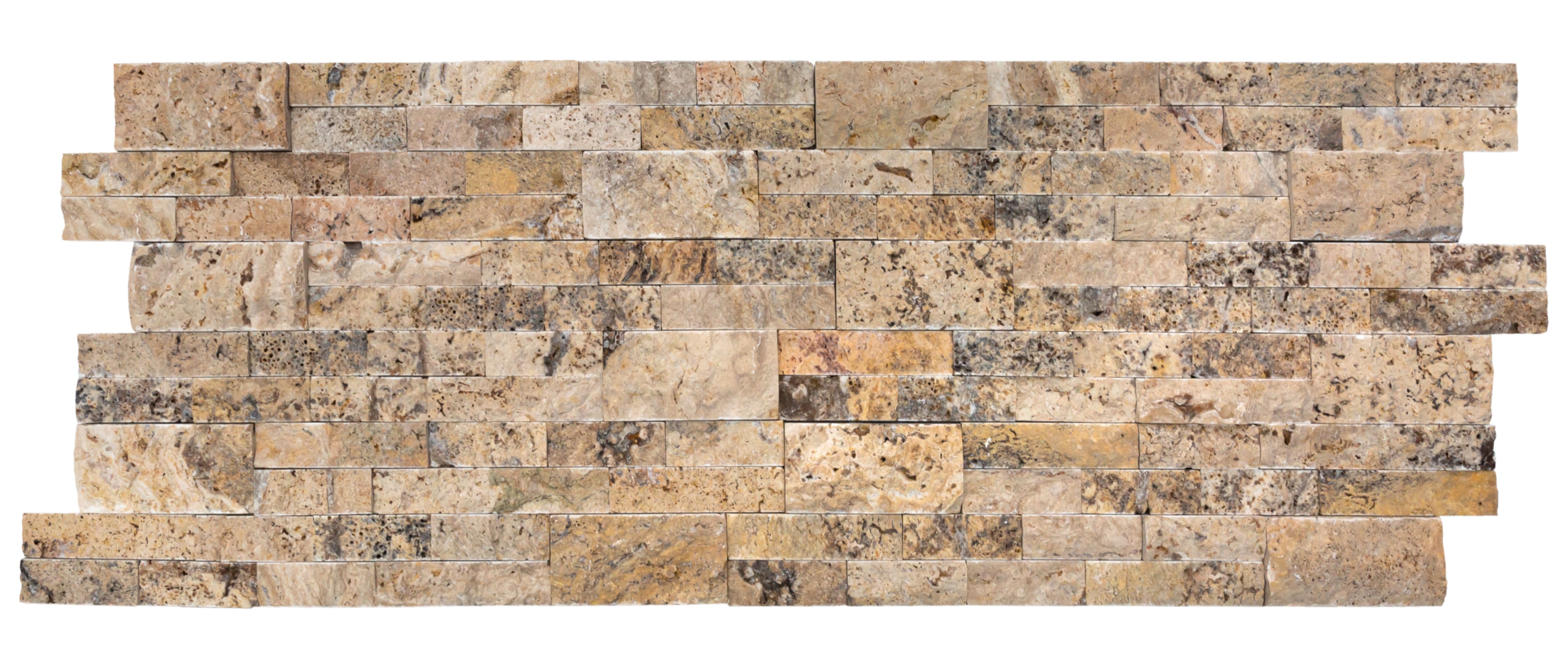 Scabos Ledger 3D Panel 6"x24" Split-face Natural Travertine Wall Tile ...