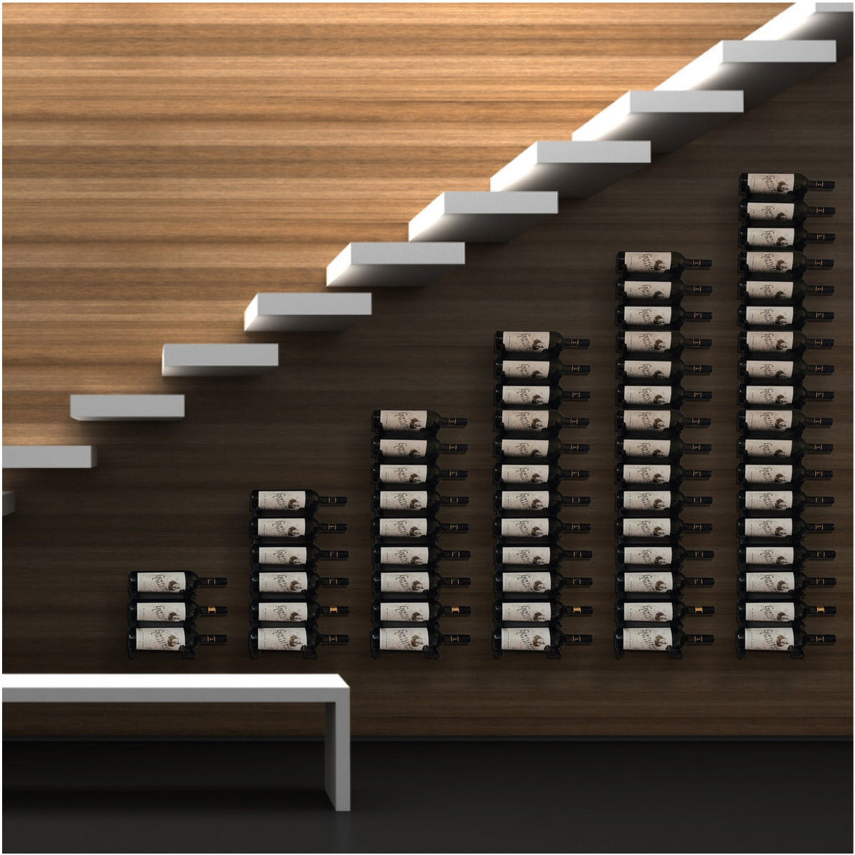 Wall Mounted Metal Rail Wine Racks — Culinary Cave