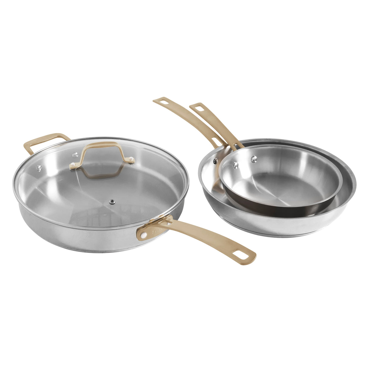 ZLINE 10 Piece Non-Toxic Cookware Set in Stainless Steel with Bronze T ...