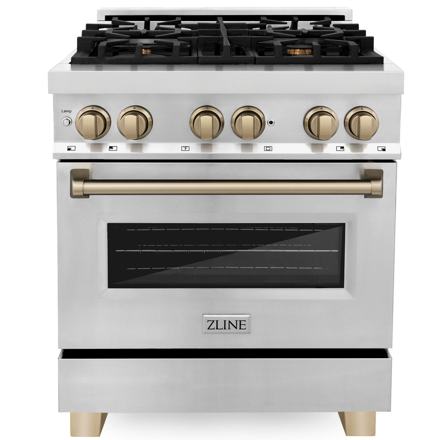 ZLINE Autograph 30" 4.0 cu. ft. Dual Fuel Range in Stainless Steel wit