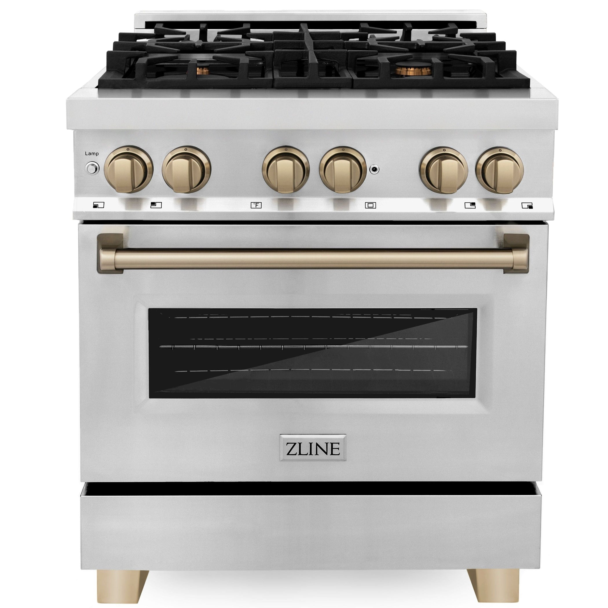 ZLINE Autograph 30" 4.0 cu. ft. Dual Fuel Range in Stainless Steel wit