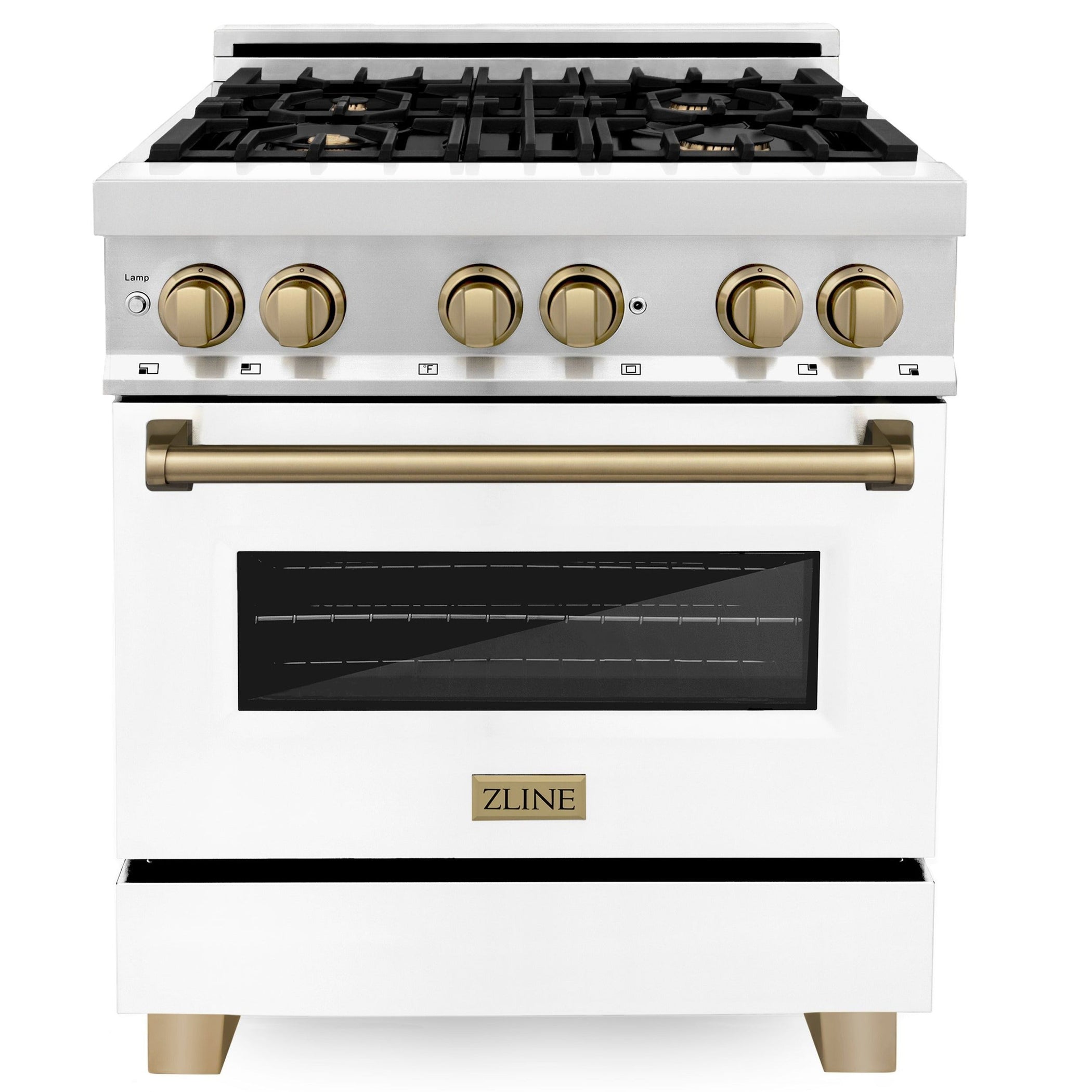 ZLINE Autograph Package - 30 In. Dual Fuel Range and Range Hood with W
