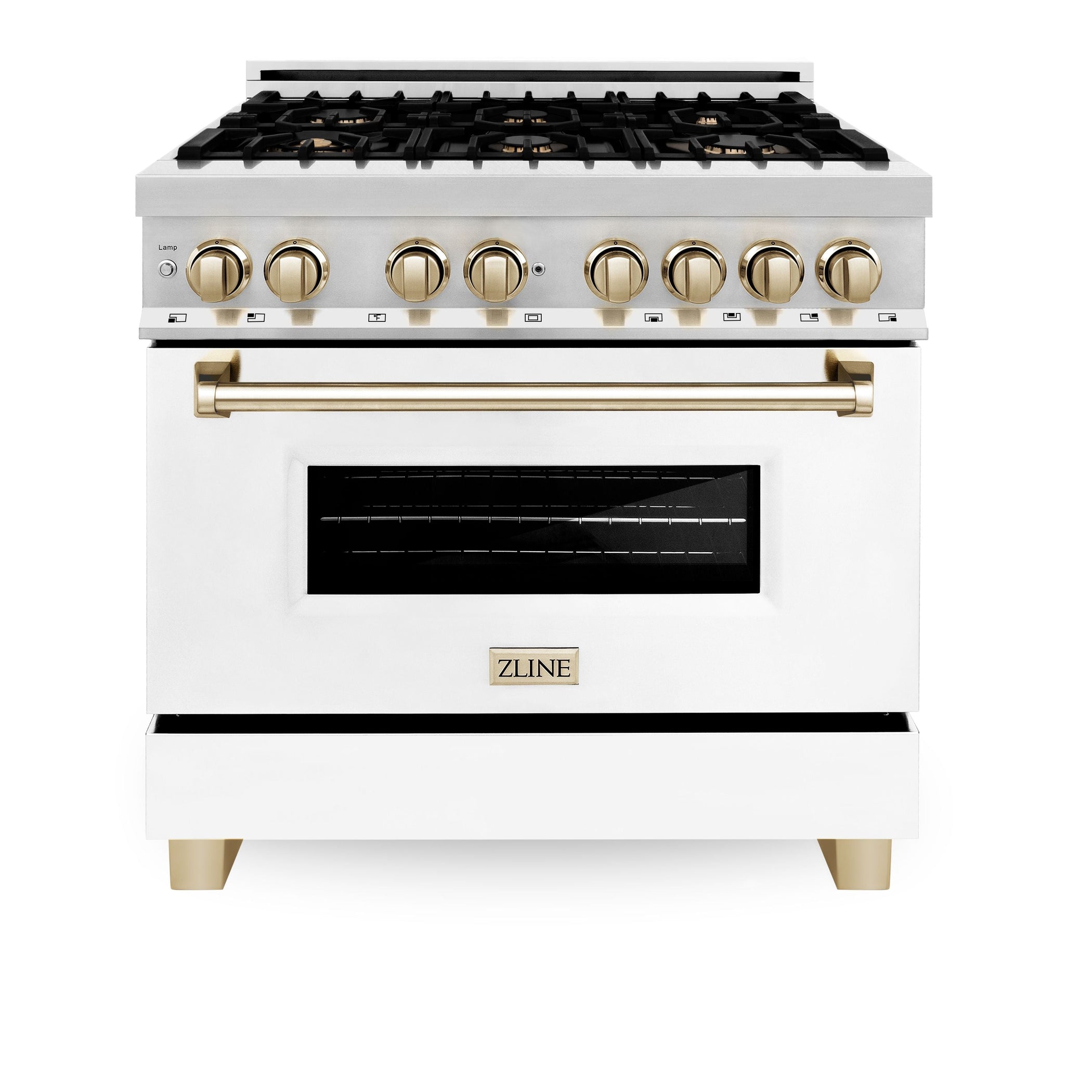 ZLINE Autograph Package - 36 In. Dual Fuel Range and Range Hood with W