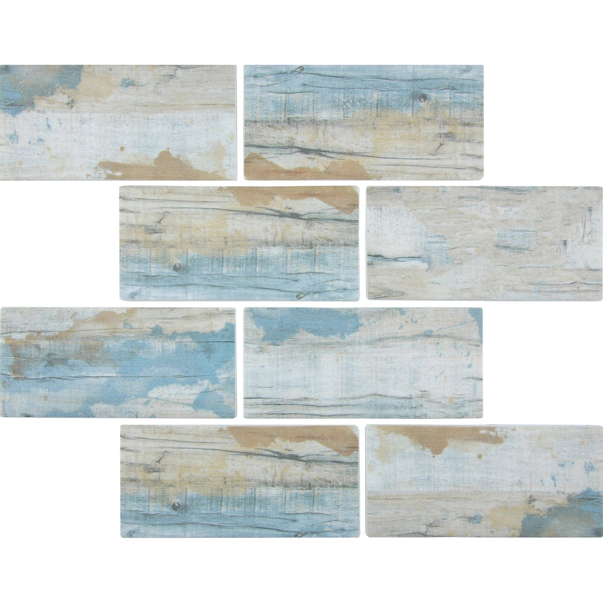 Bay 3"x6" on 11.5"x11.5" Mesh Glass Mosaic Tile Bark Series - Aquatica ...
