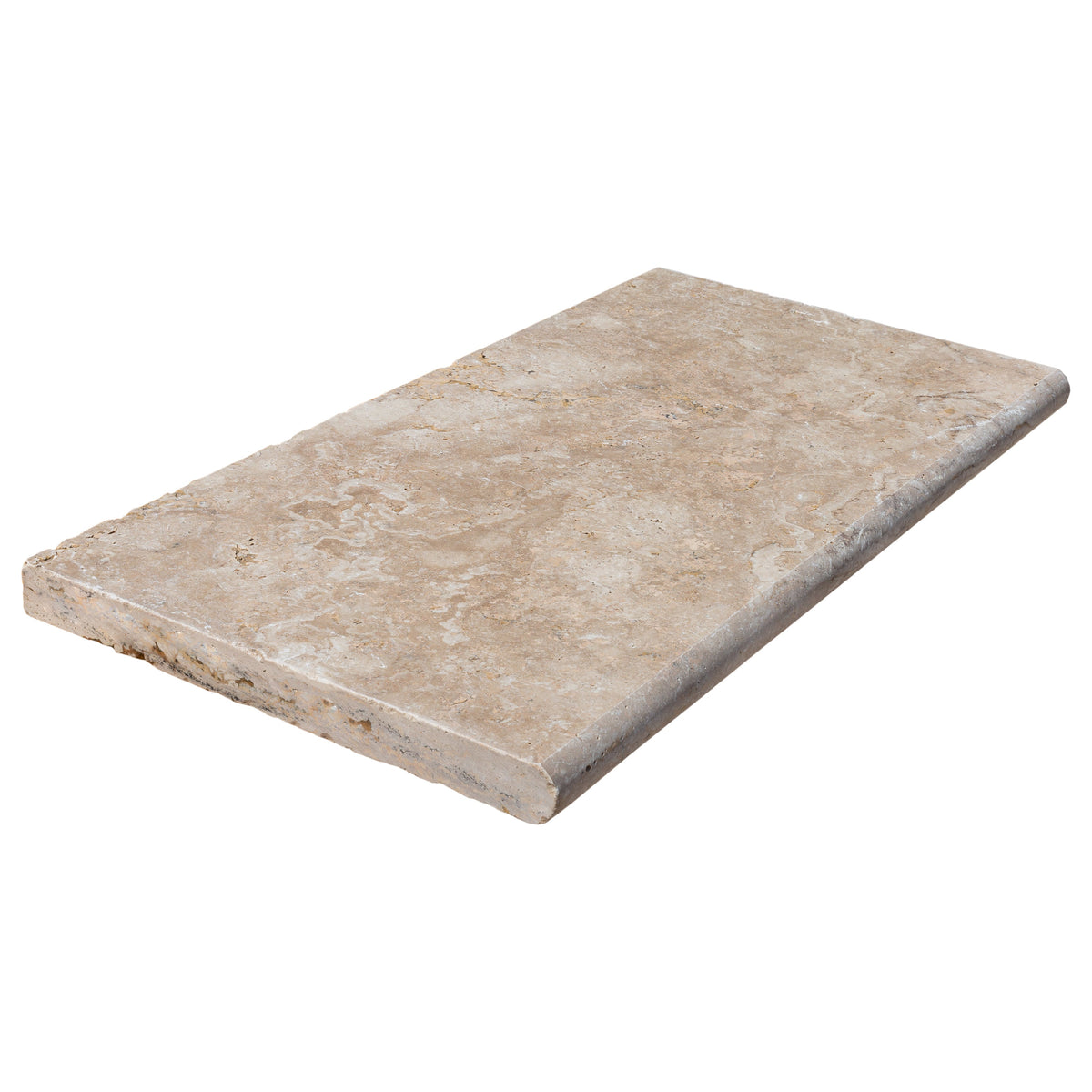 Aspendos Beige 12"x24" Tumbled Travertine Pool Coping - Belair Collect