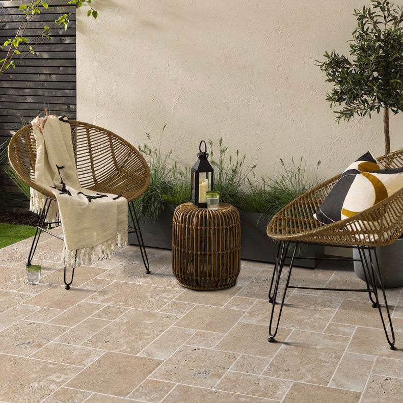 Travertine Aspendos Beige Pattern Tumbled Pavers - Belair Collection