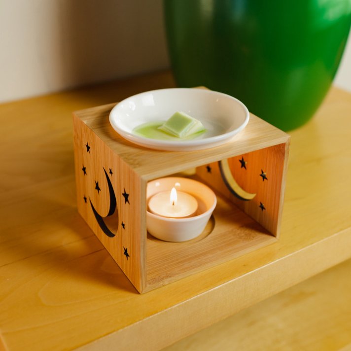Bamboo Wax Melt Burner | Moon — Culinary Cave