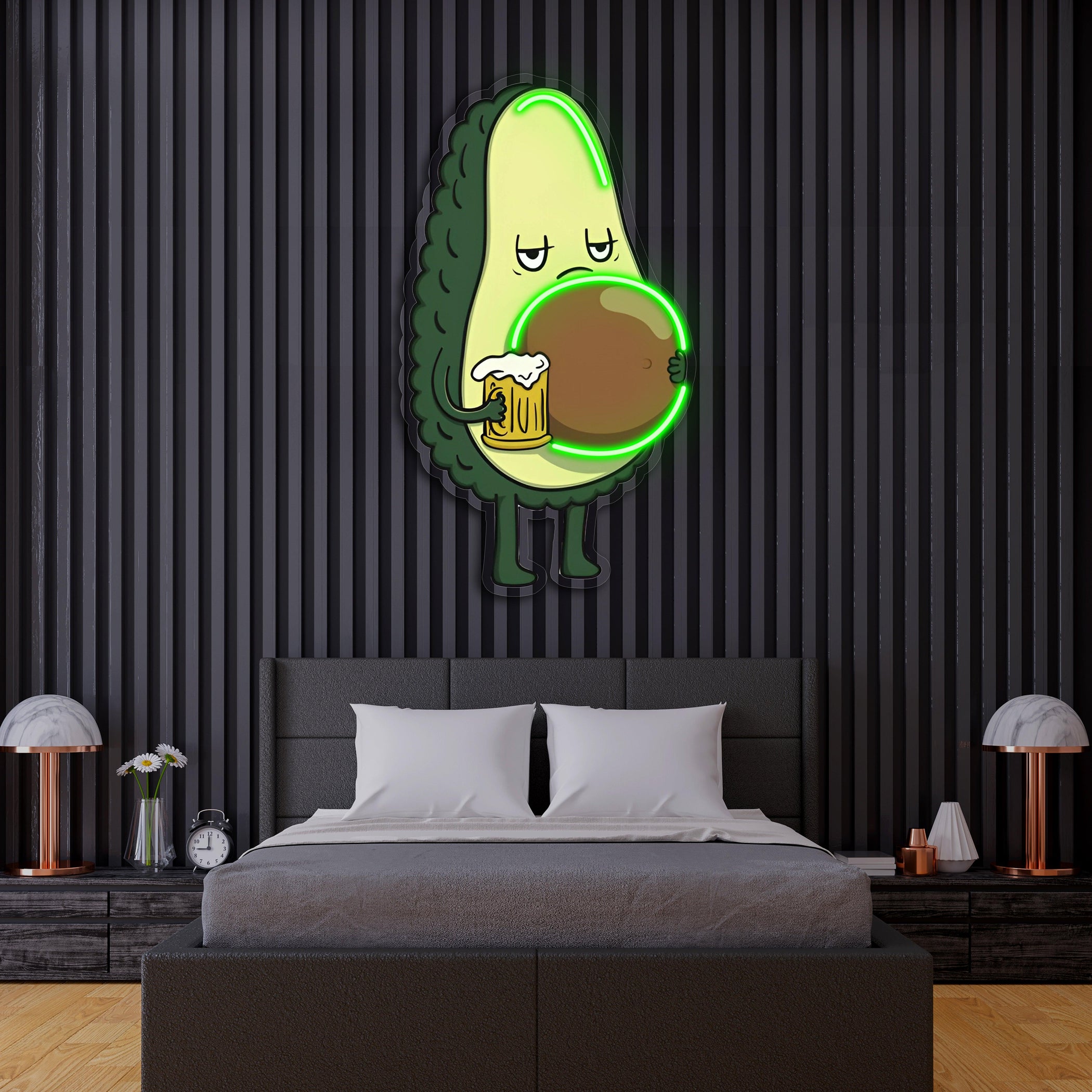 Avocado Beer UV Printed Neon, Beer Neon Wall Art, Avocado Neon Light S ...