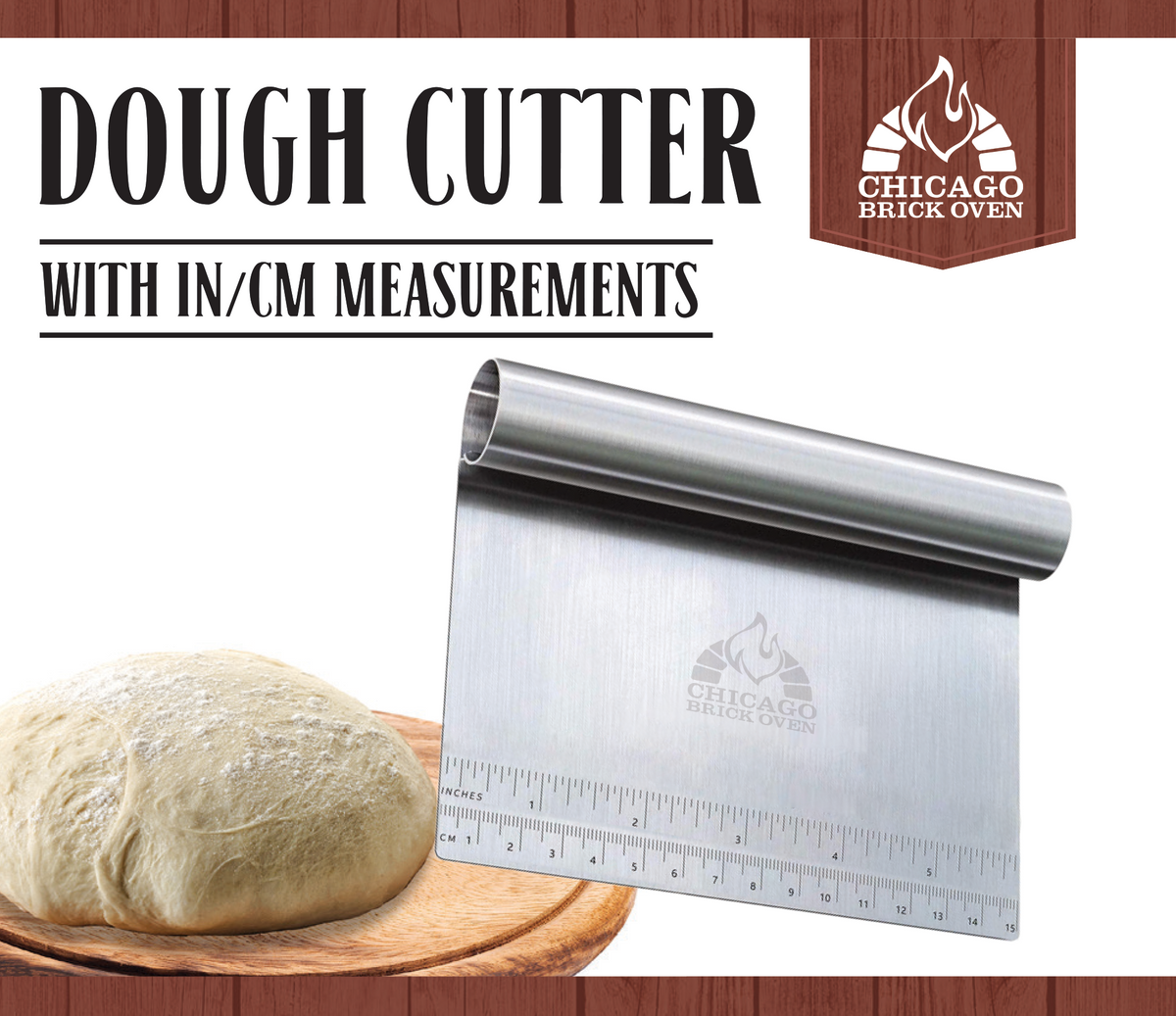 Chicago Brick Oven 6" x 4 1/2" Stainless Steel Dough Cutter / Scraper ...