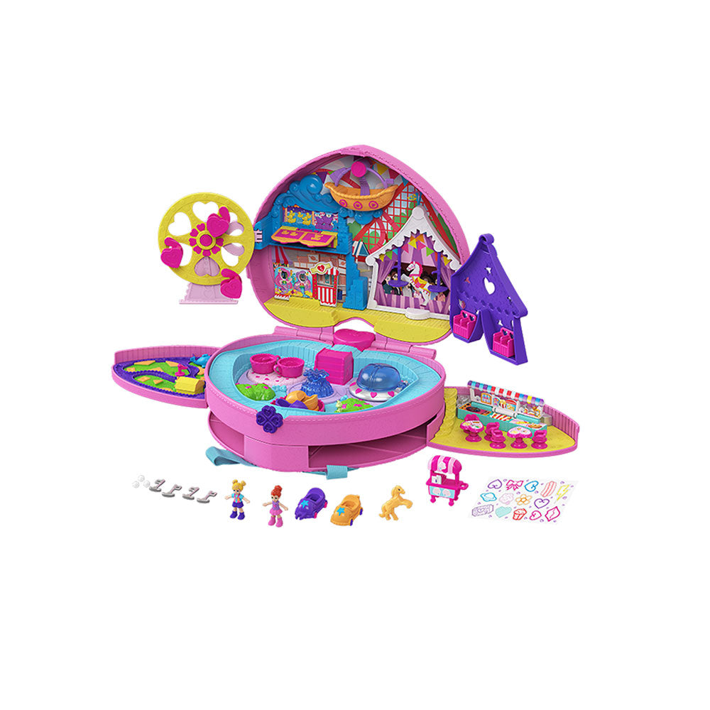 Polly Pocket Tiny Is Mighty Theme Park Toy Pop Out Activity Backpack w ...