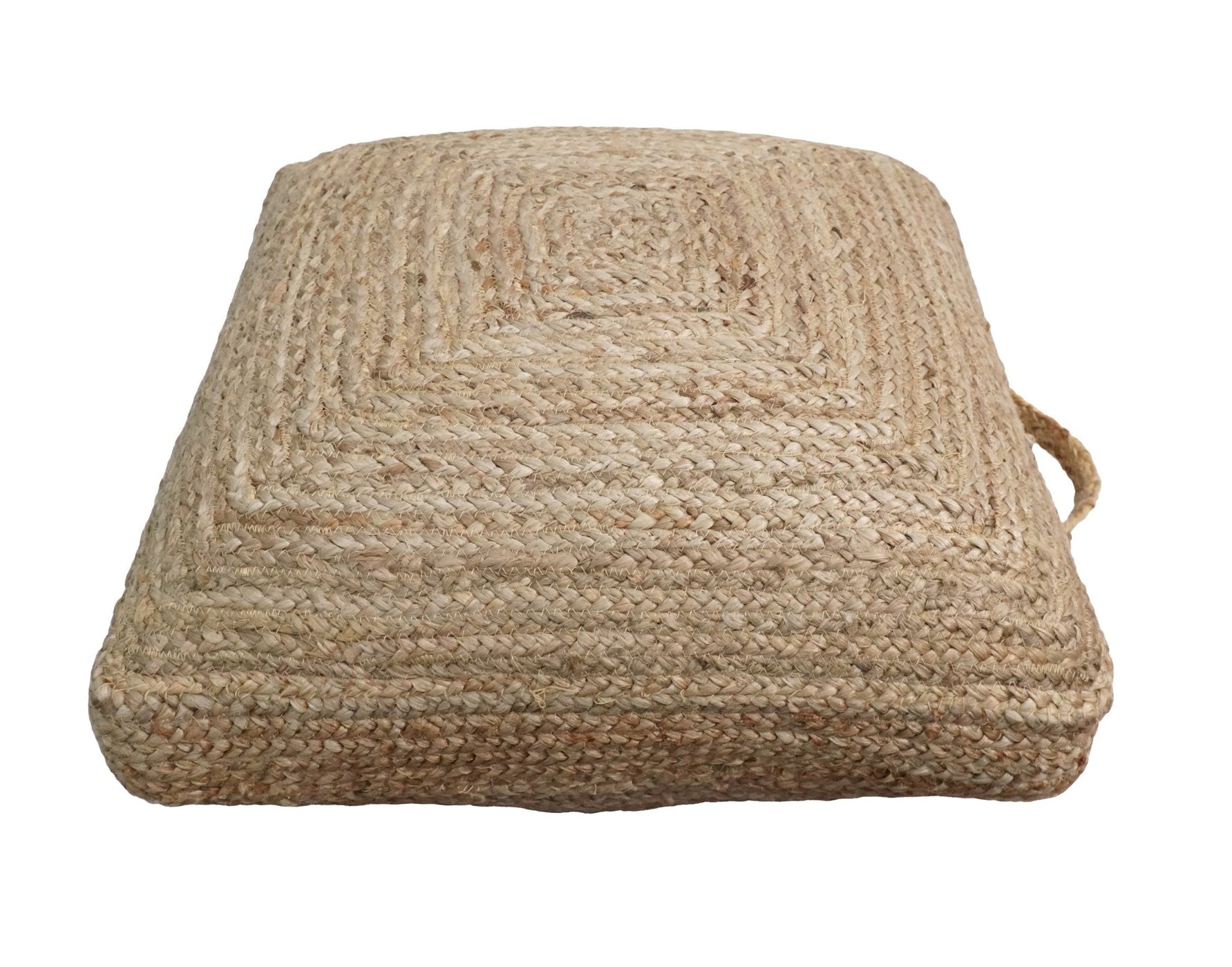 Natural Brown Jute Square Pouf, Hand Braided boho Pouf Ottoman Footsto ...