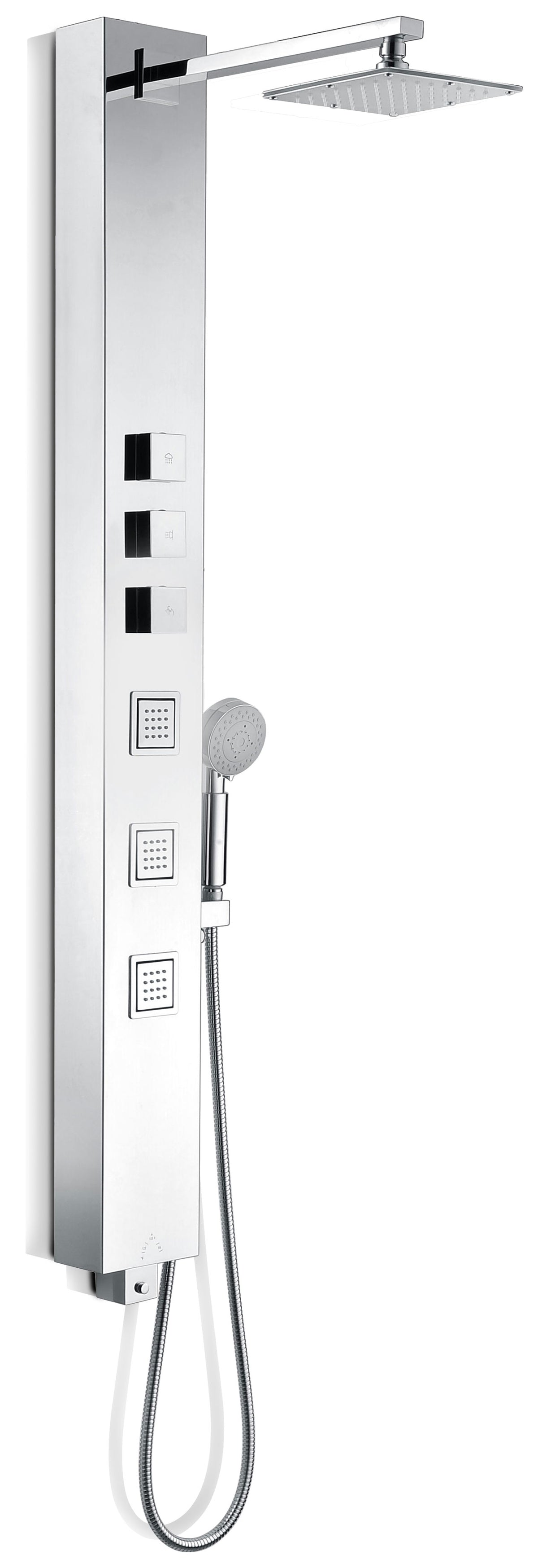 Lann 53 in. 3-Jetted Full Body Shower Panel with Heavy Rain Showerhead ...