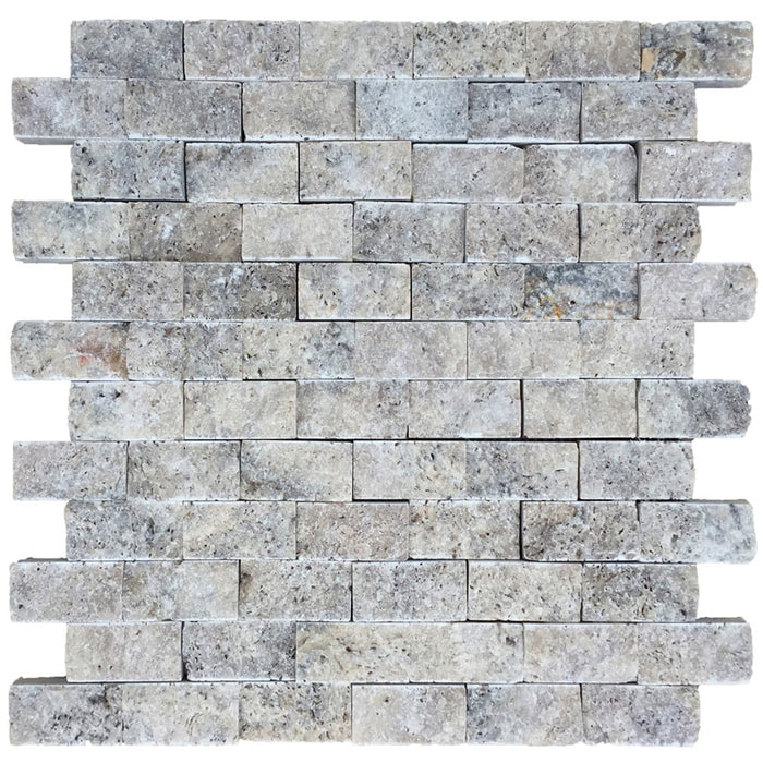 Travertine Silver Split Face Mosaic Floor and Wall Tile - Livfloors Co ...