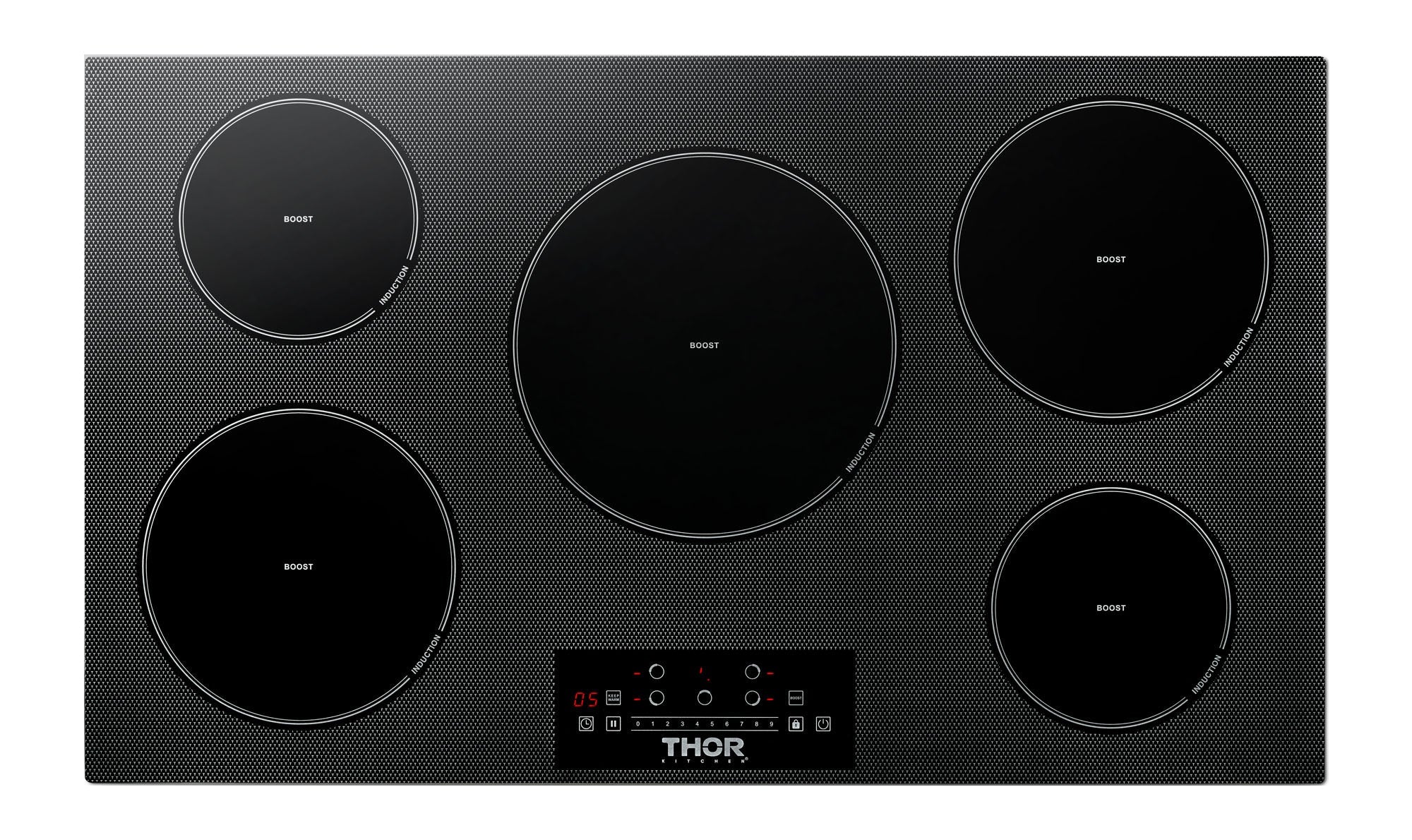 THOR Kitchen 36 Inch Built-In Induction Cooktop with 5 Elements, TIH36 ...