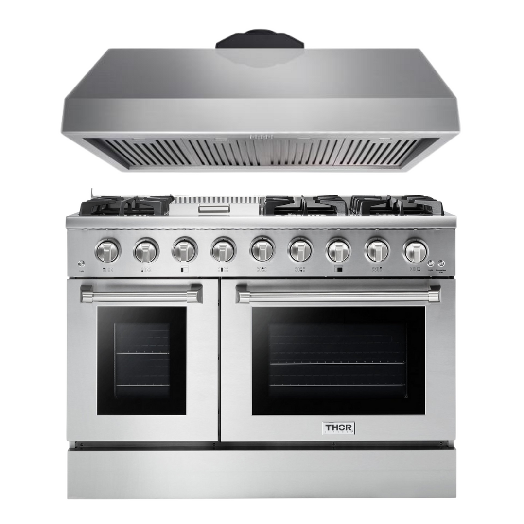 THOR Kitchen Package - Professional 48" Gas Range, Range Hood, AP-HRG4