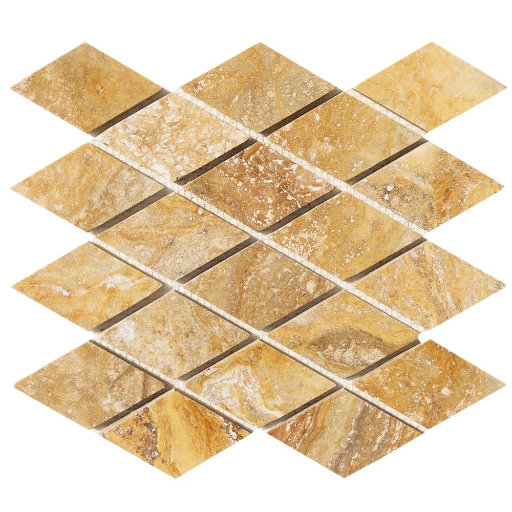 Scabos Travertine Diamond Mosaic Floor and Wall Tile - Livfloors Colle ...