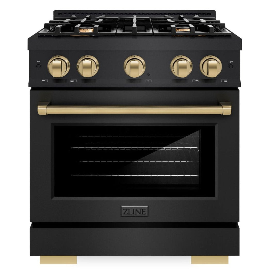 ZLINE Autograph Edition 30" 4.2 cu. ft. Select Dual Fuel Range with 4 ...