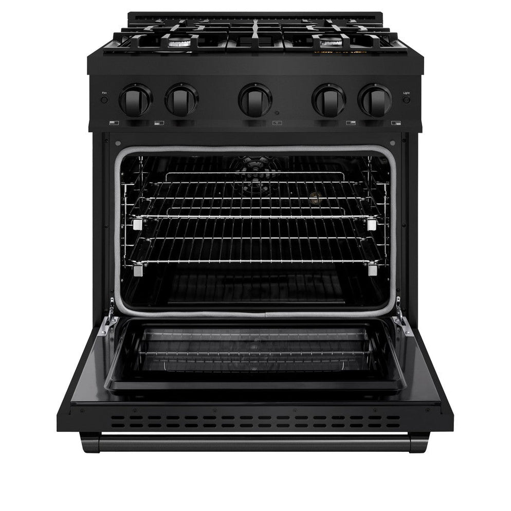 ZLINE 30" 4.2 cu. ft. Select Dual Fuel Range with 4 Burners in Black S