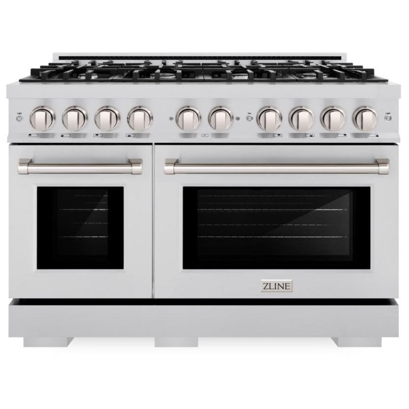ZLINE 48" 6.7 cu. ft. Select Double Oven Dual Fuel Range with 8 Burner ...